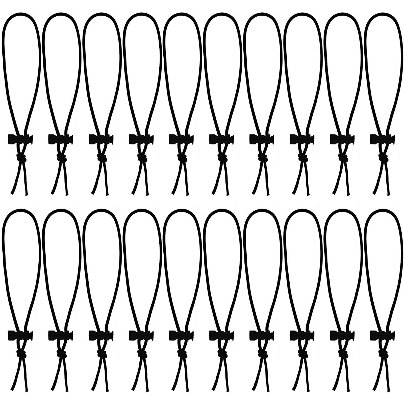 Elastic Toggle Tie - Extra Thick 2.5mm Adjustable Cables, Black (16 cm ...