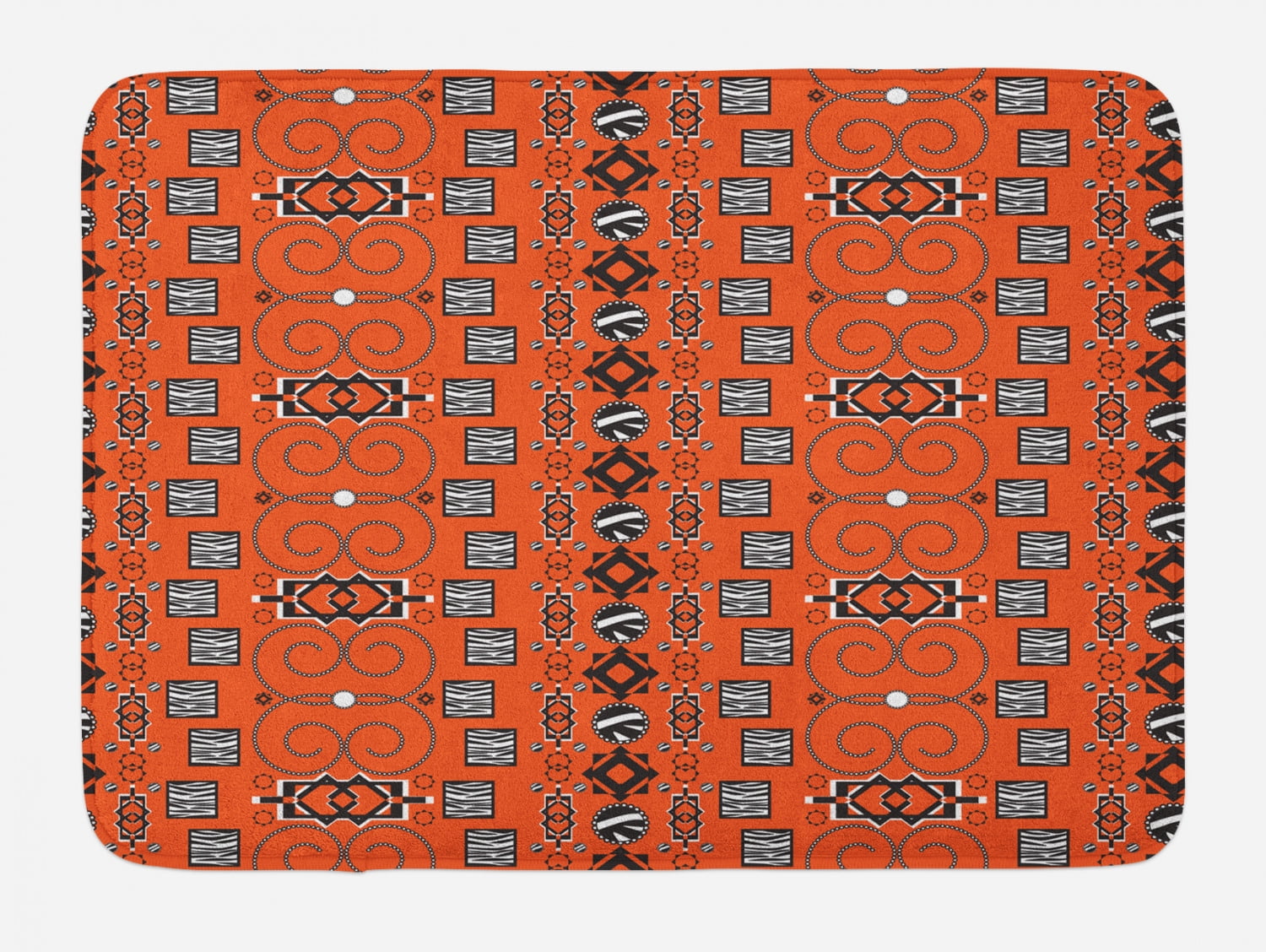 African Bath Mat, Ethnic Tribal Pattern with Traditional Ornamental ...