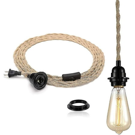 Diy 15ft Industrial Vintage Ceiling Pendant Light Cord Hanging Light ...