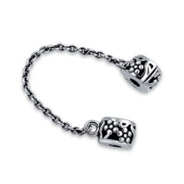 Bling Jewelry Womens .925 Sterling Silver Double Safety Chain Spacer ...
