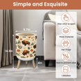 Small Trash Can with Lid Watercolor Bison Woodland Seamless Autumn ...