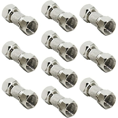 F Male to F Male, 10-Pack F Type Coax Barrel Connector Coupler ...