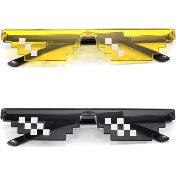 Paquete de 2 gafas de sol divertidas pixeladas mosaico Gamer gafas ...