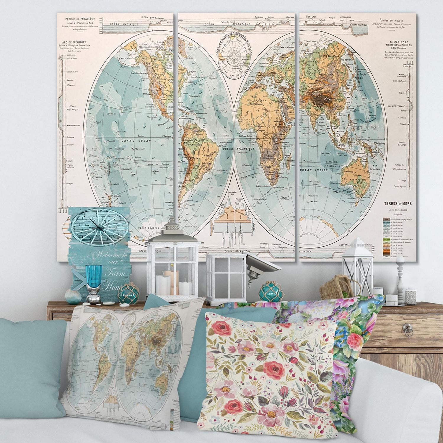 Click here for Designart Ancient Map Of The World Ii Canvas Wall... prices