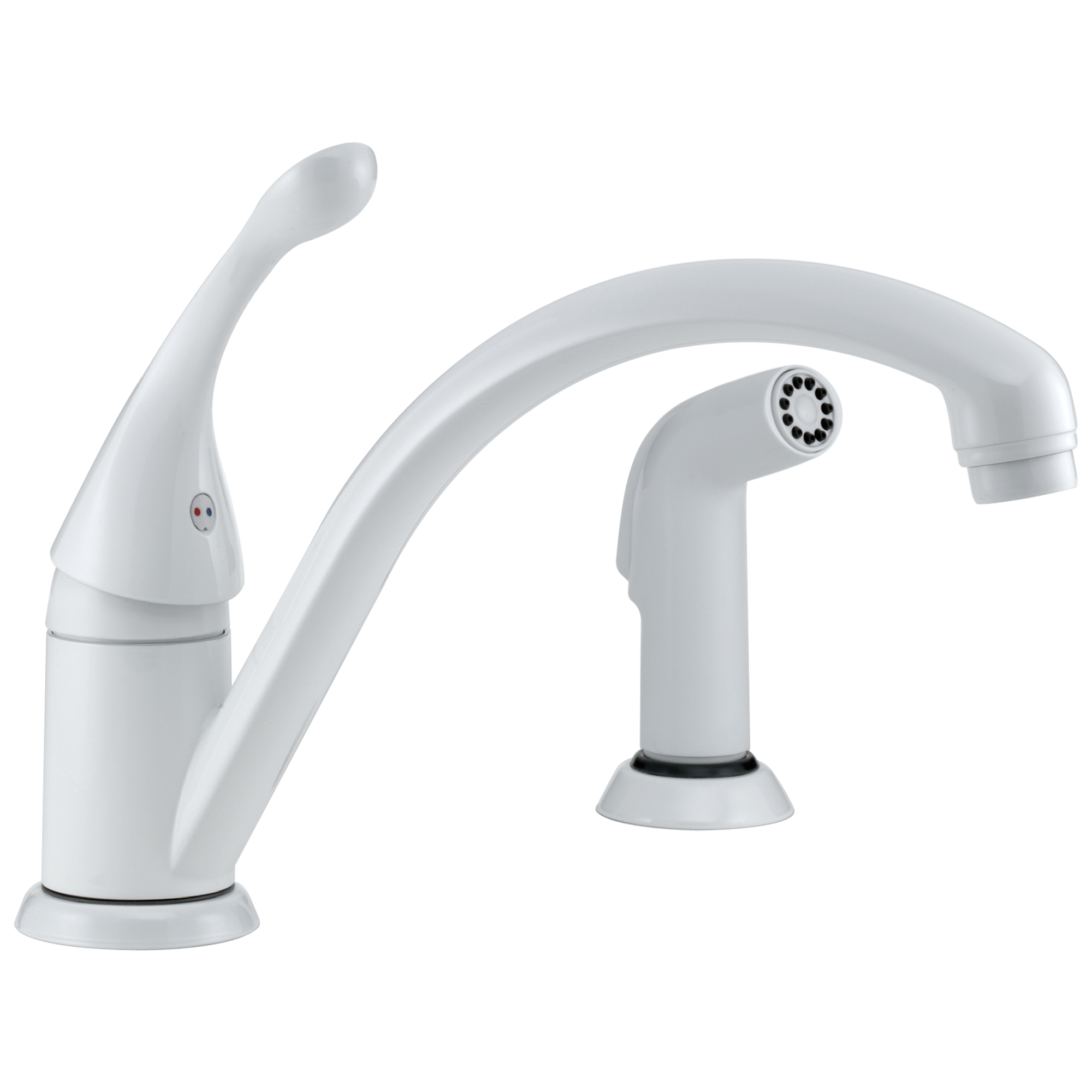 Collins Single Handle Kitchen Faucet with Spray in White 441-WH-DST ...