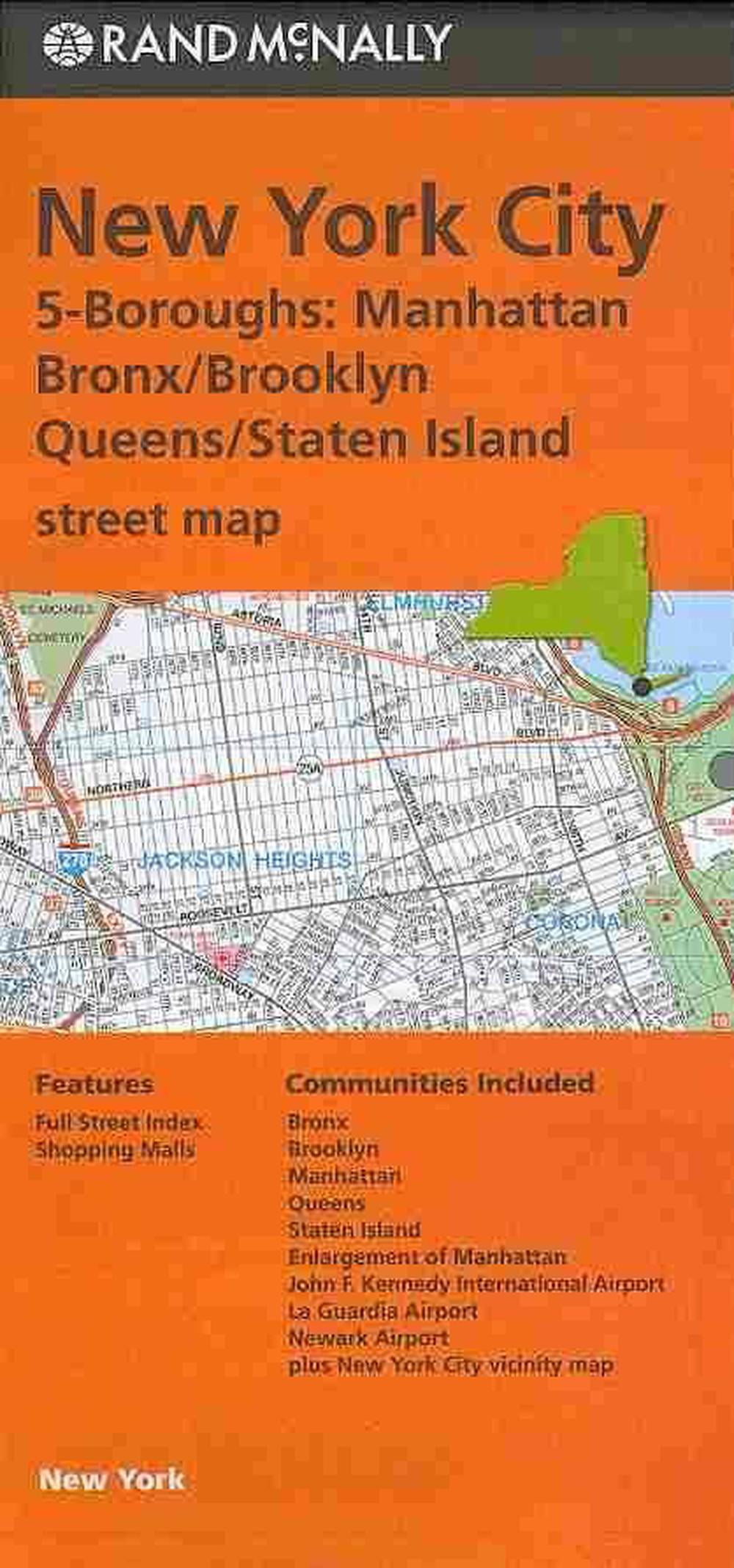 Rand mcnally new york city 5 boroughs, new york street map : manhattan ...