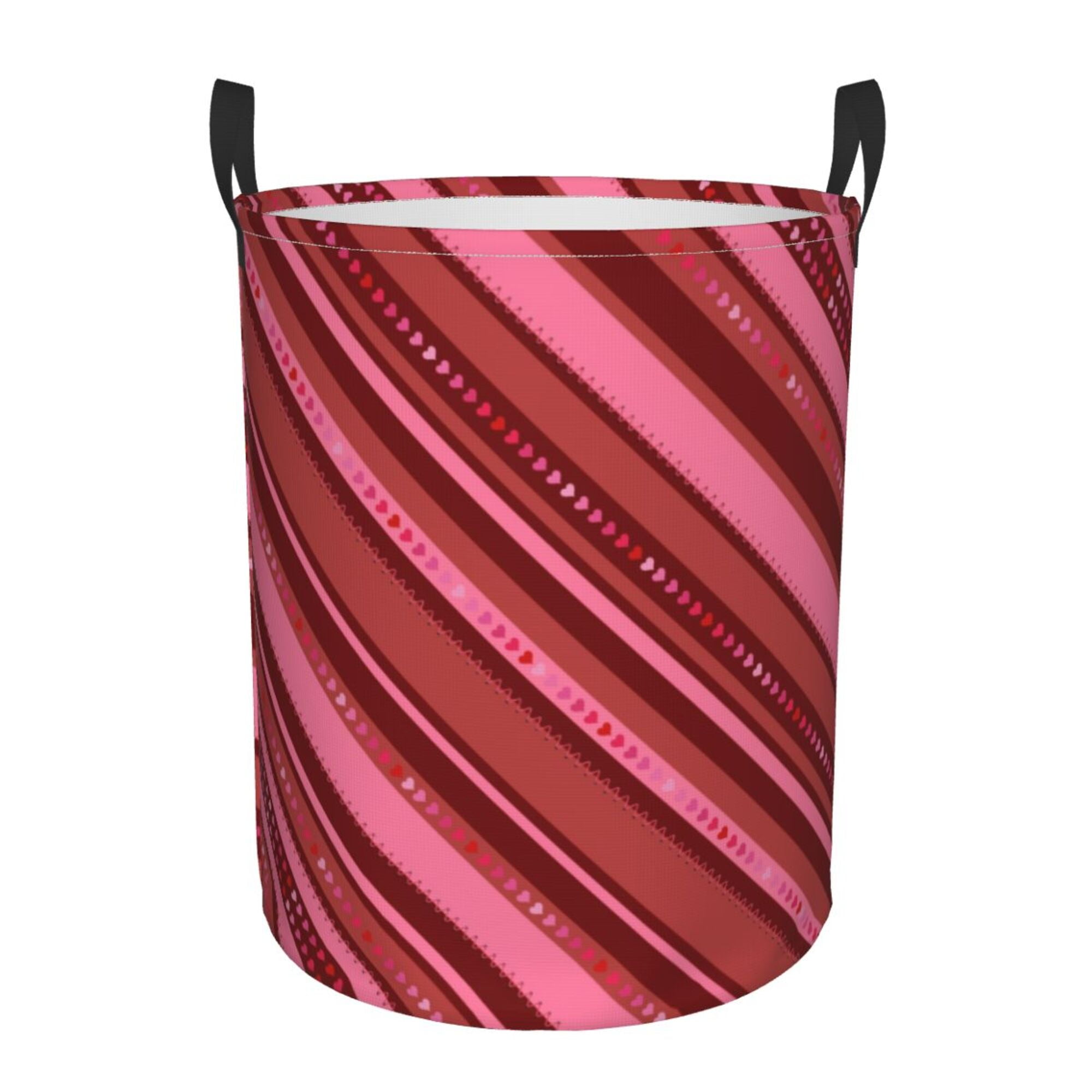 TEQUAN Waterproof Laundry Hampers, Red Pink Stitches Heart Pattern ...