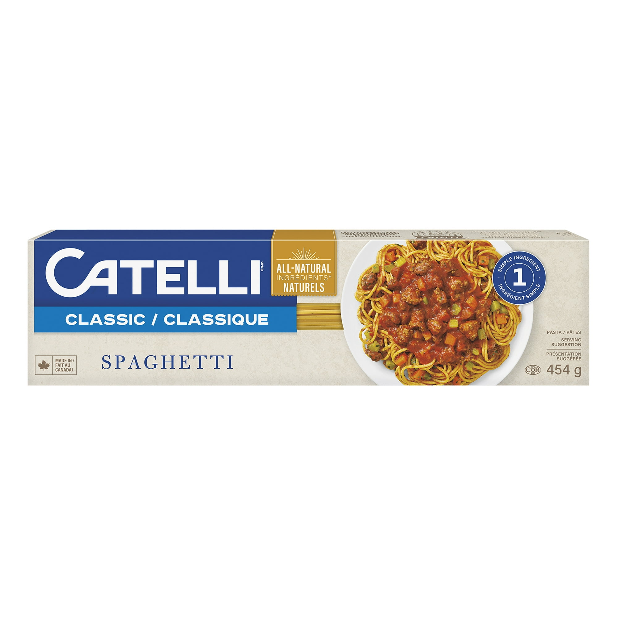 Click here for Catelli Classic All-Natural Spaghetti Pasta 454g prices