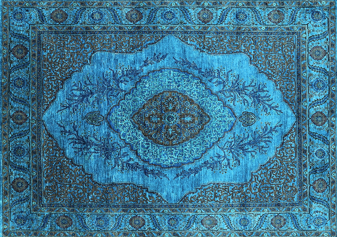Ahgly Company Indoor Rectangle Oriental Light Blue Industrial Area Rugs ...