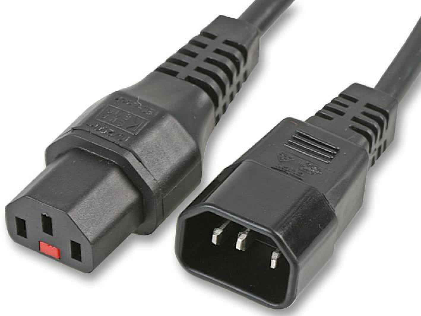 IEC LOCK - Locking IEC C14 Male to C13 Female Power Lead, 3m Black ...