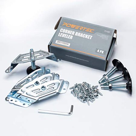 POWERTEC 71157 Bracket 4 Pack | Heavy Duty Corner Levelers with Nylon ...