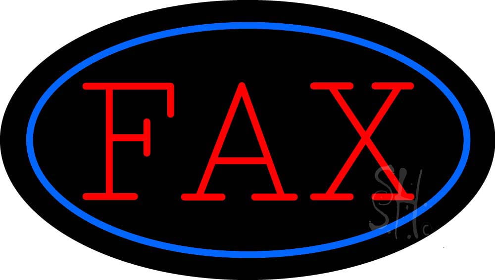 Fax Animated Blue Border LED Neon Sign 20 x 37 - inches, Clear Edge Cut ...