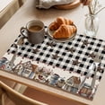 Black White Cotton Linen Placemats Set of 2, Buffalo Plaid Country Star ...