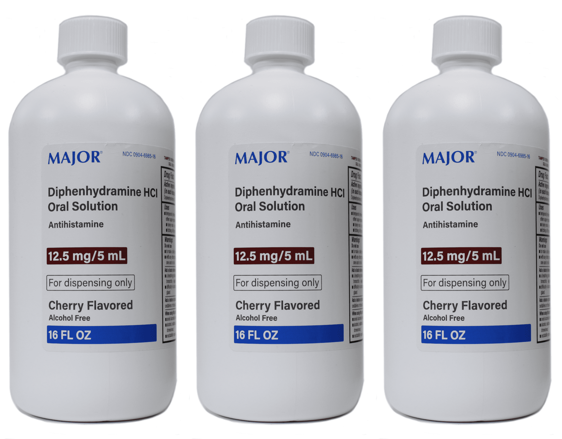 Major Diphenhydramine HCI 12.5mg/5 mL Oral Solution, Cherry, 16 Ounce ...