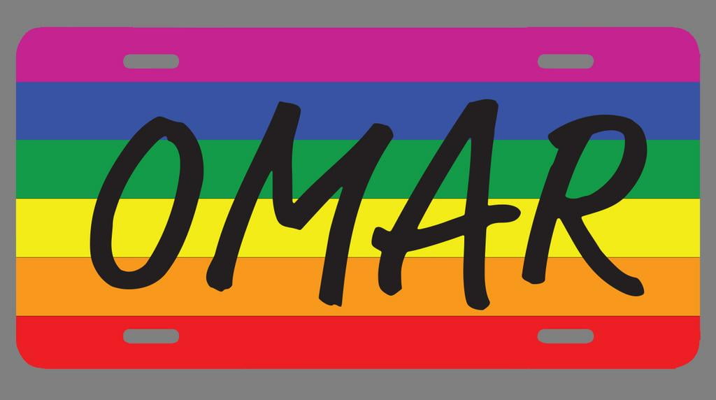 Omar Name Pride Flag Style License Plate Tag Vanity Novelty Metal | UV ...
