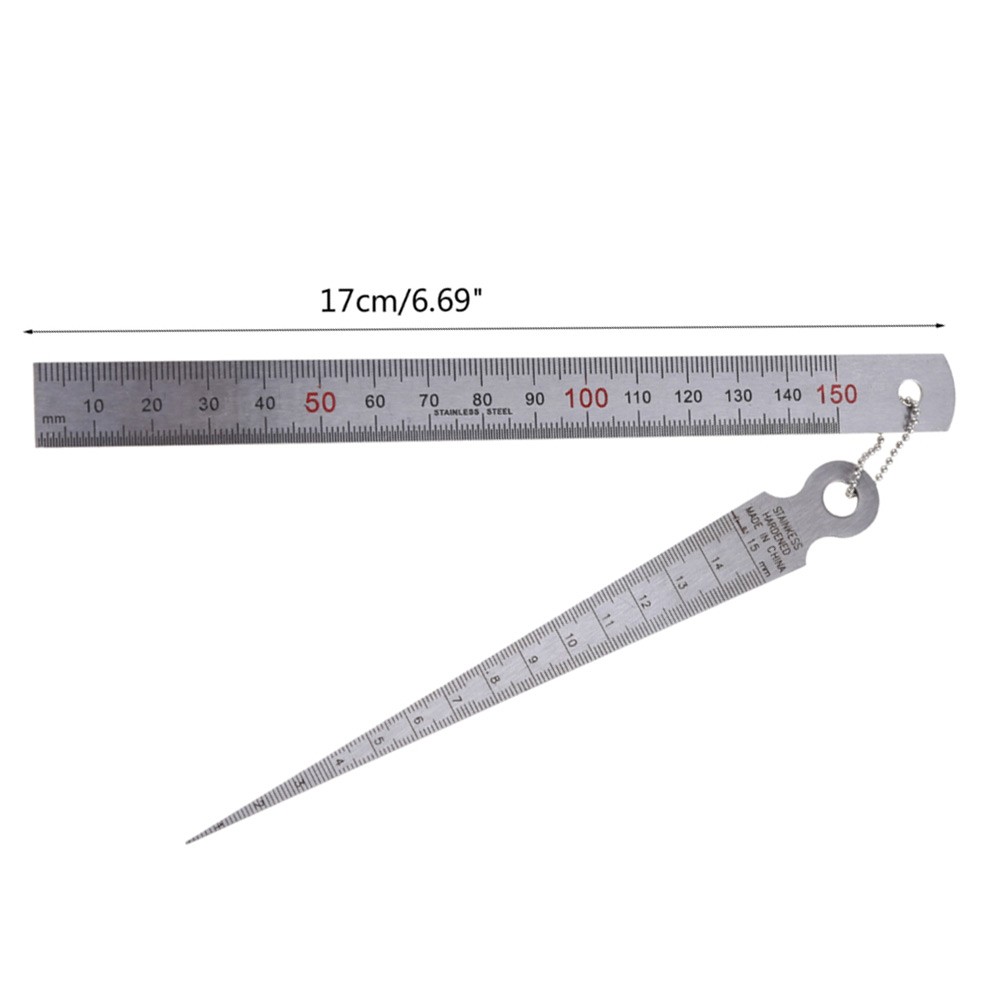 Taper Gauge Depth Gap Ruler Wedge Feeler 1-15mm Stainless Steel Hole ...