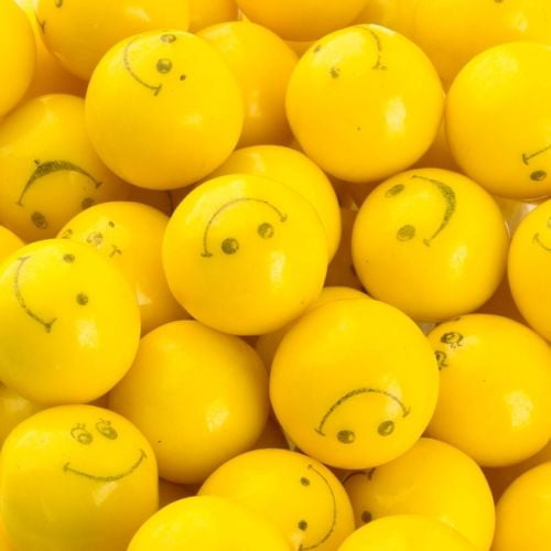 BAYSIDE CANDY GUMBALLS SMILEY FACE BUBBLE GUM 25mm or 1 inch , 1LB ...