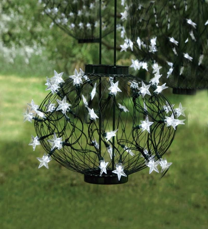 Plow & Hearth Small Green Solar Star Lantern - Walmart.com