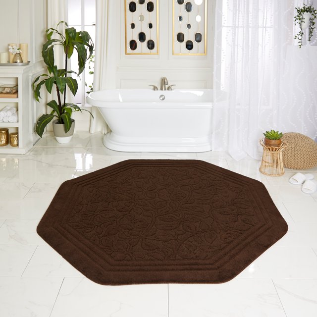 Mohawk Home Wellington Chocolate Bath Rug Octagon, 6'x6', Brown ...