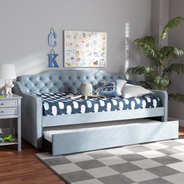 Acme Peridot Daybed & Trundle (Twin Size) in Dove Gray Velvet - Walmart.com
