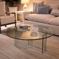 26" Inch Round 1/2" Thick Clear Glass Table Top with Ogee Edge ...