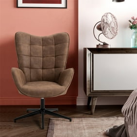 Keely Cream Velvet with Contrasting Brown Welt Barrel Swivel Chair ...