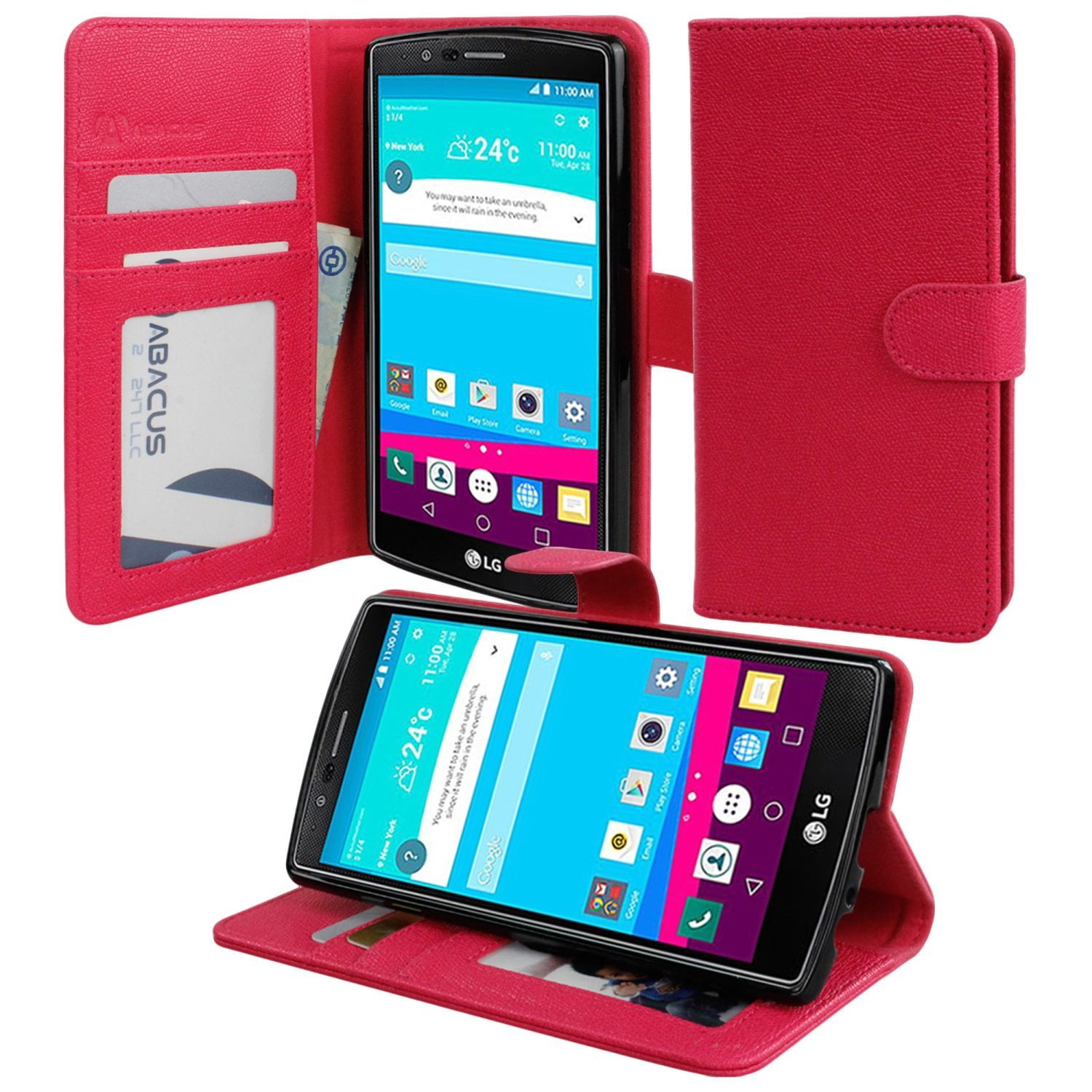 LG G4 Case, Abacus24-7 LGG4 Wallet Case with Leather Flip Cover, Stand ...
