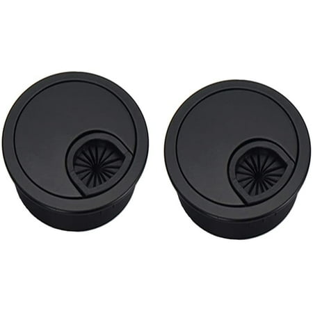 Surrme 2 Pieces Round Built-in Cable Cover Desk Cable Pass-Through ...