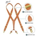 QCWQMYL Brown Men Suspenders Bronze Swivel Snap 4clips Braces Wedding ...