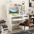 Gymax Home Office Computer Desk with Storage Shelves and Built-in ...