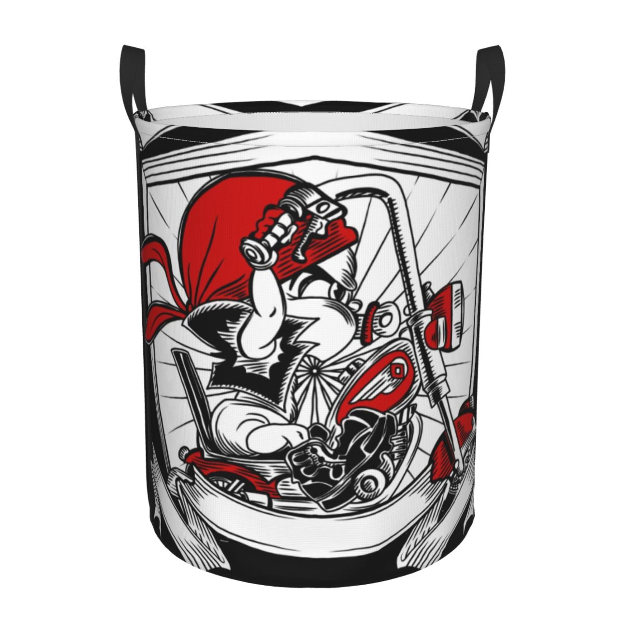 LNWH Laundry Basket, Cool Motorcycle Club Pattern Foldable Laundry ...