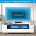 LED TV Stand for 80" TVs, Luxury Marbling Entertainment Center Large ...