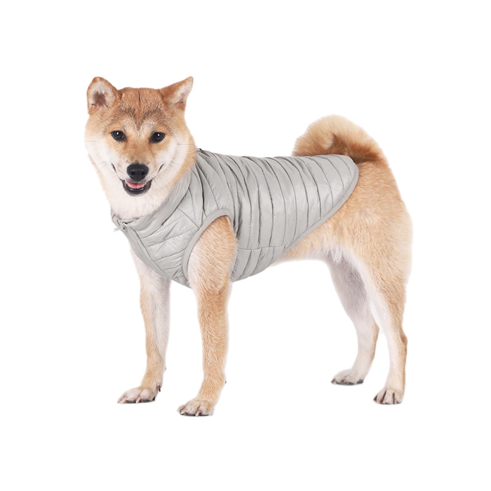 Puffer Vest Dog Jacket - Ultra Thin Zip Up Wind Breaker with Dual D ...