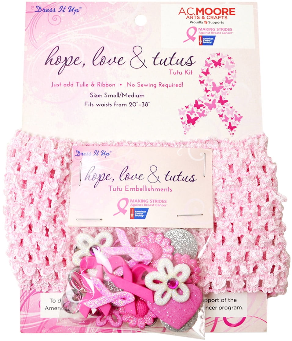 Dress It Up Breast Cancer Awareness Tutu Kit-Hope, Love & Tutus; Size ...