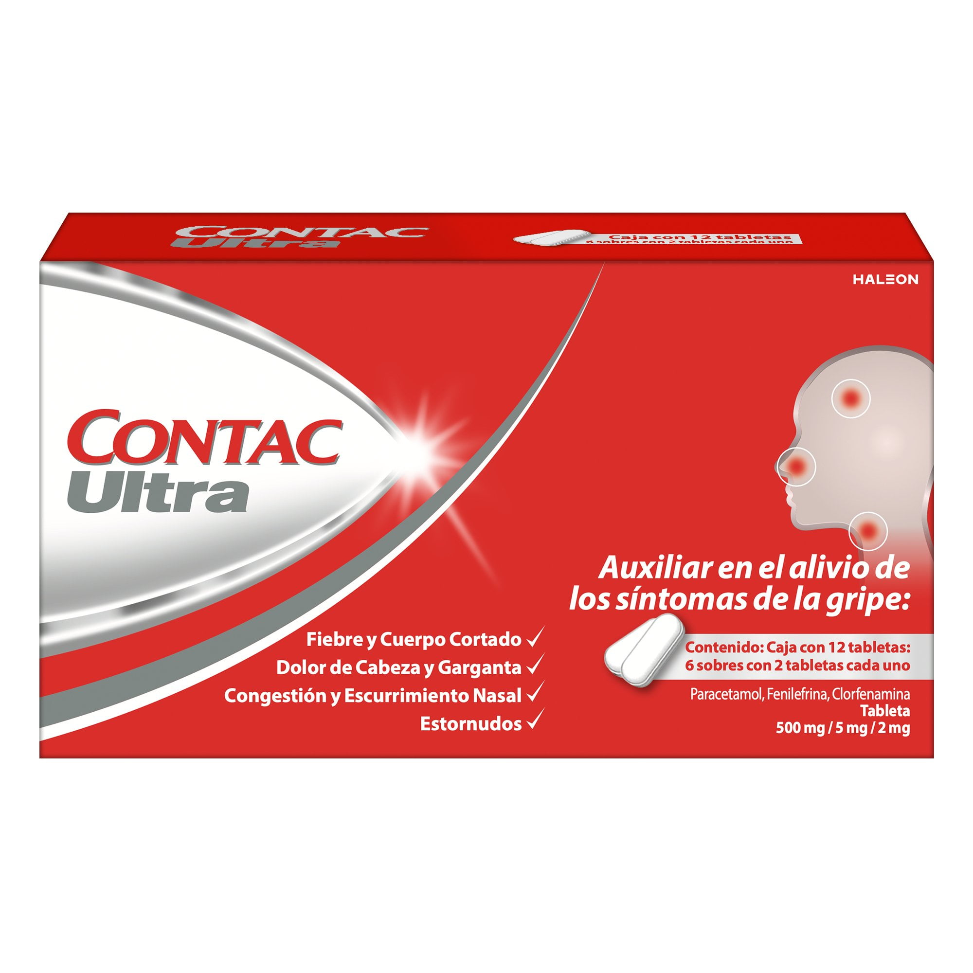 Antigripal Contac Ultra 12 tabletas | Walmart en línea
