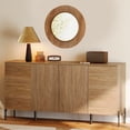 61" Modern TV Stand With Storage, Reeded Entertainment Center, Wooden ...