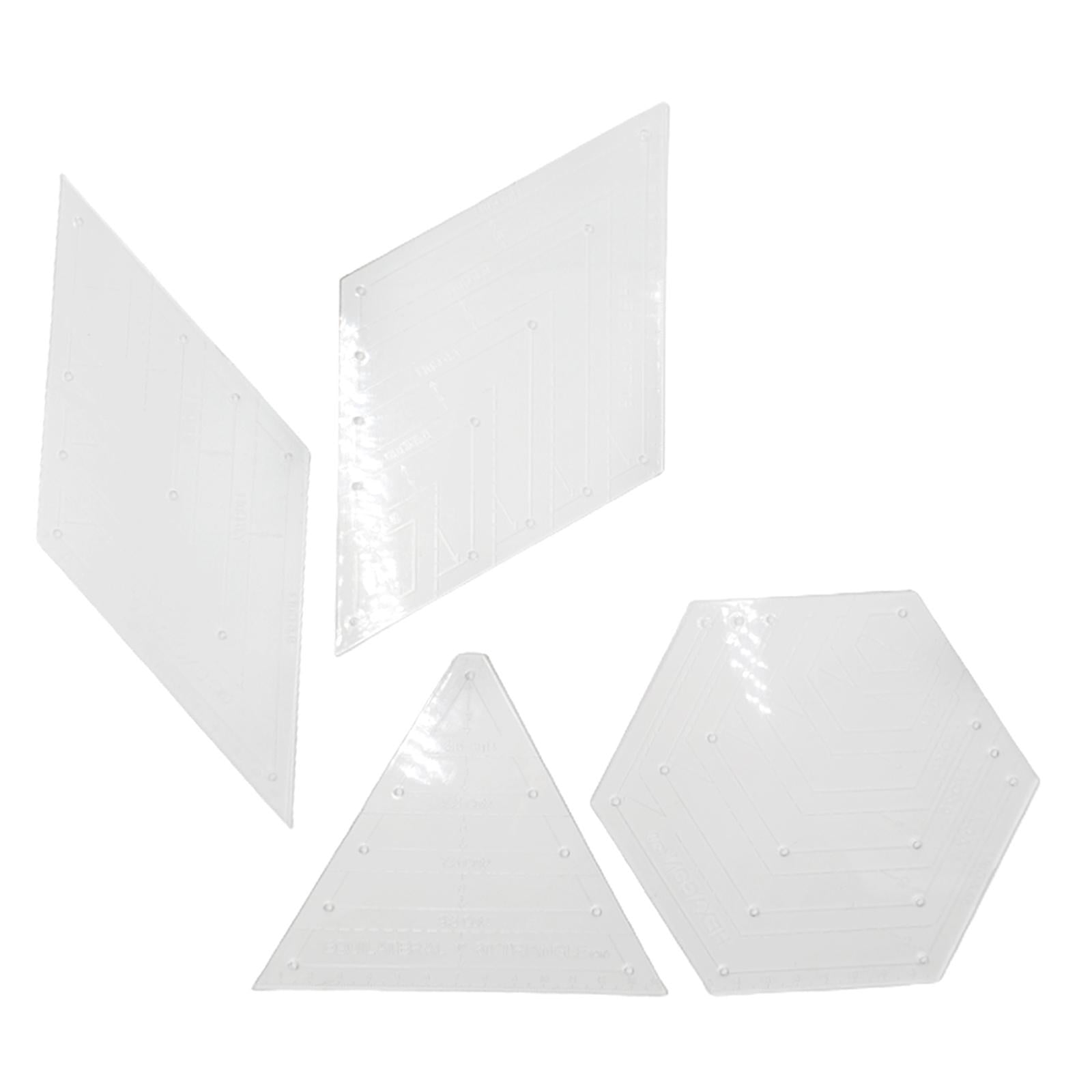 4 Pack Acrylic Quilting Ruler Template Tailor DIY Sewing Cutting Tools ...