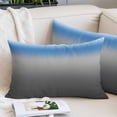 Blue Grey Pillow Covers 20x26 Inch, Stripe Gradient Soft Brushed Throw ...