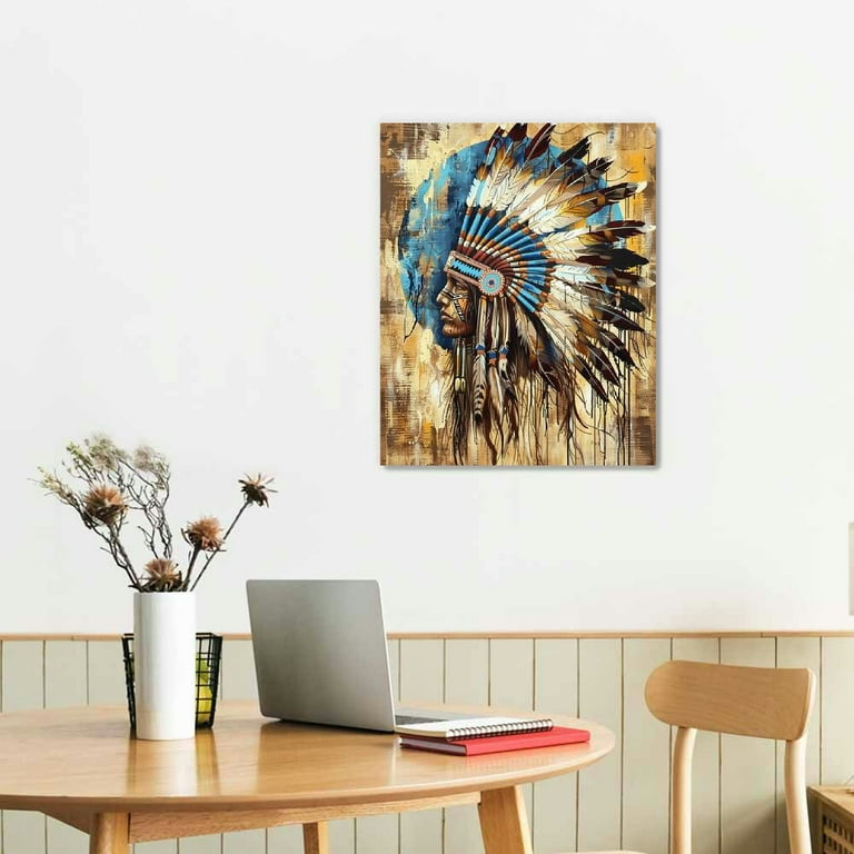 Native American Inspired Decor 3 Piece Wall Art Native American Indian