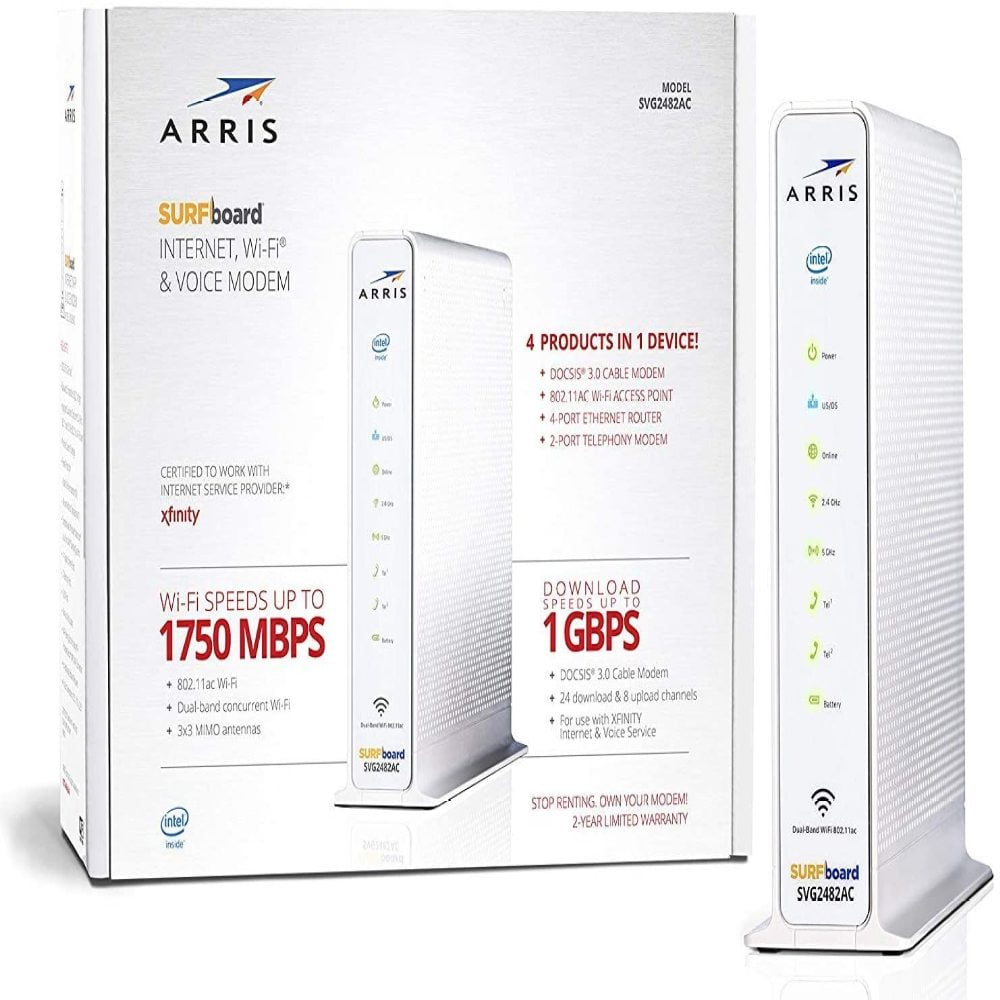 Buy ARRIS SURFboard SVGAC DOCSIS . x Cable Modem amp AC Wi-Fi Router ...
