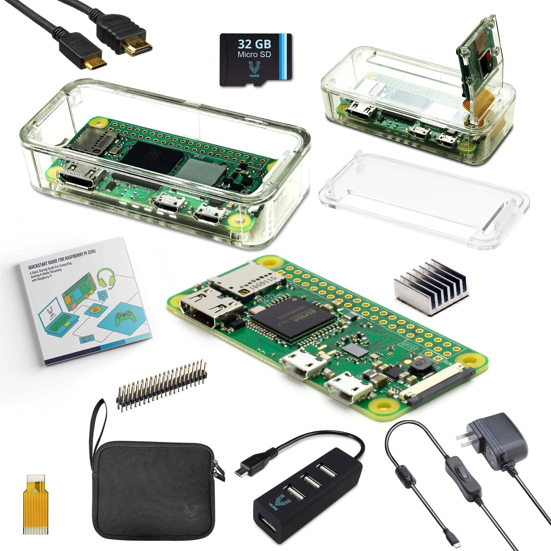 Vilros Raspberry Pi Zero W Complete Starter Kit With Non Soldered ...