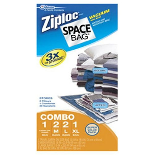Ziploc Space Bags Reusable Vacuum Seal Combo Pack- 6 Piece Set - Walmart.ca