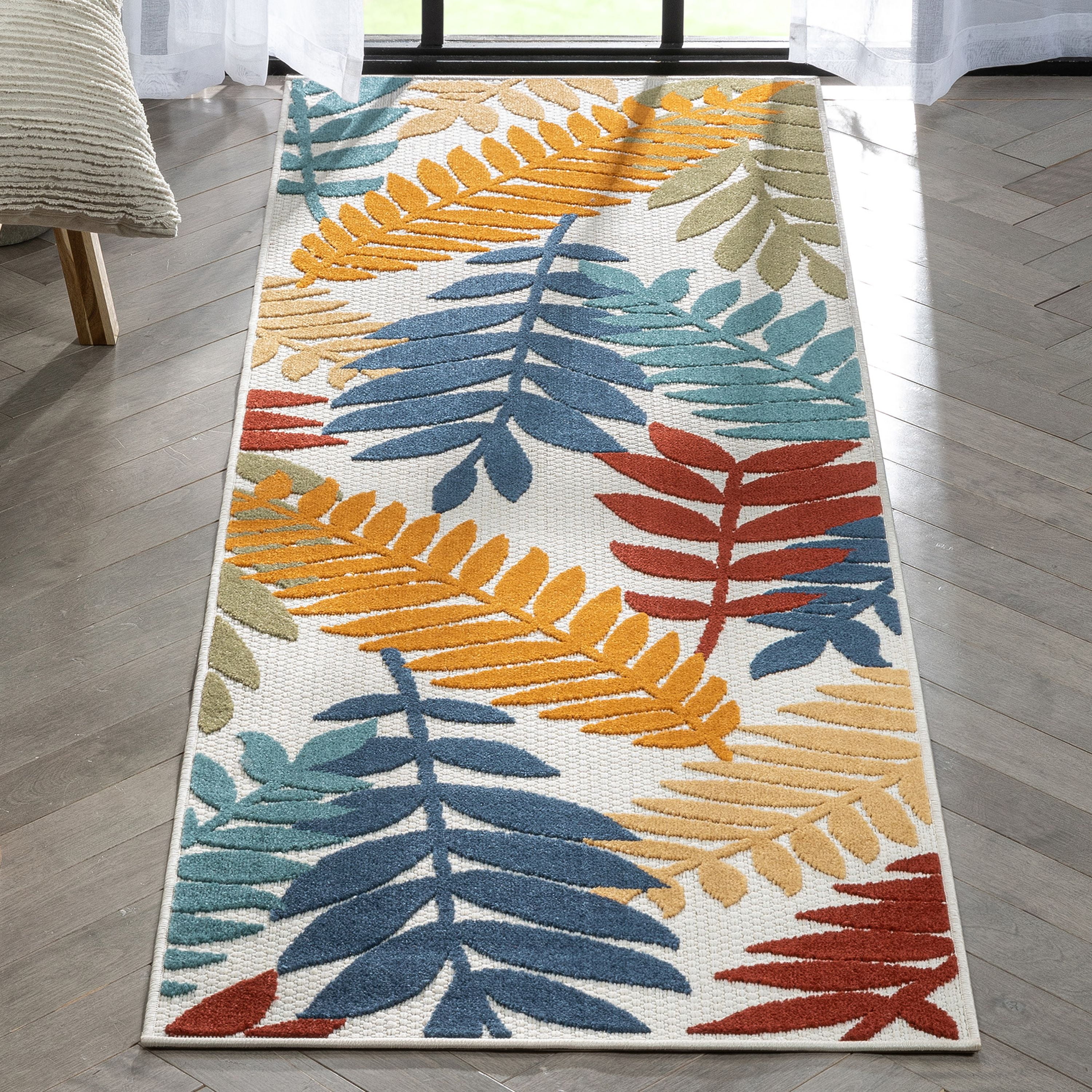 Well Woven Mariah 2'3" x 7'3" Runner Indoor/Outdoor High-Low Tropical ...