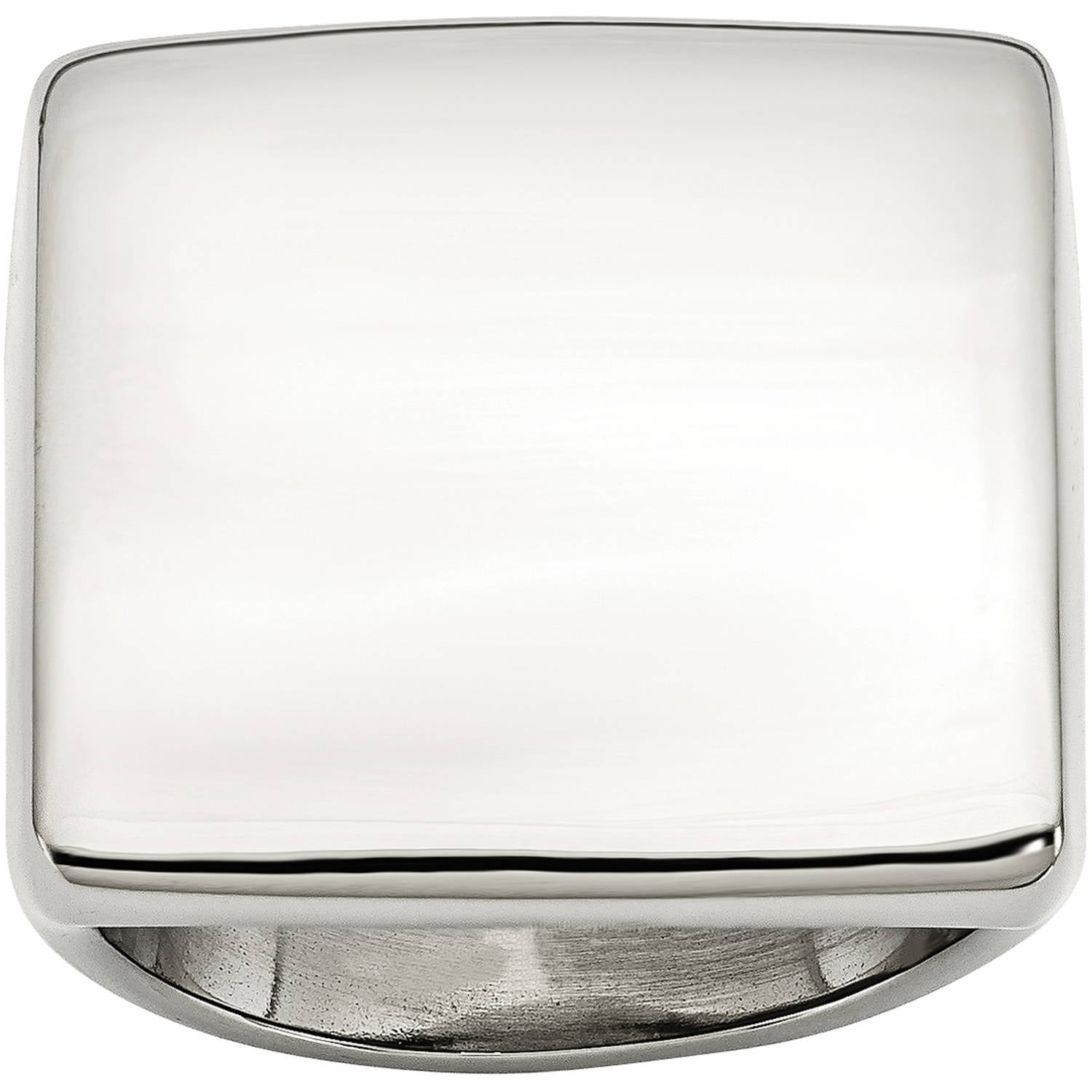 Primal Steel - Stainless Steel Polished Square Ring - Walmart.com ...