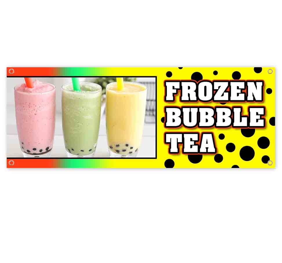 Frozen Bubble Tea 13 oz Vinyl Banner With Metal Grommets - Walmart.com