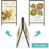 Sandwich Board Signs Outdoor A-Frame Sign Holder 24x36 inches, Black ...