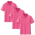 3 Pack Shirts for Boys and Girls Unisex Short Sleeve Collar Button Down ...
