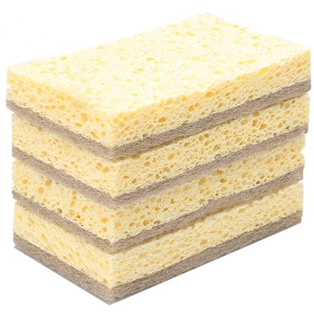 HUSERYT 4pcs Natural Plant Based Scrub Sponge Pad Palm Fiber ...