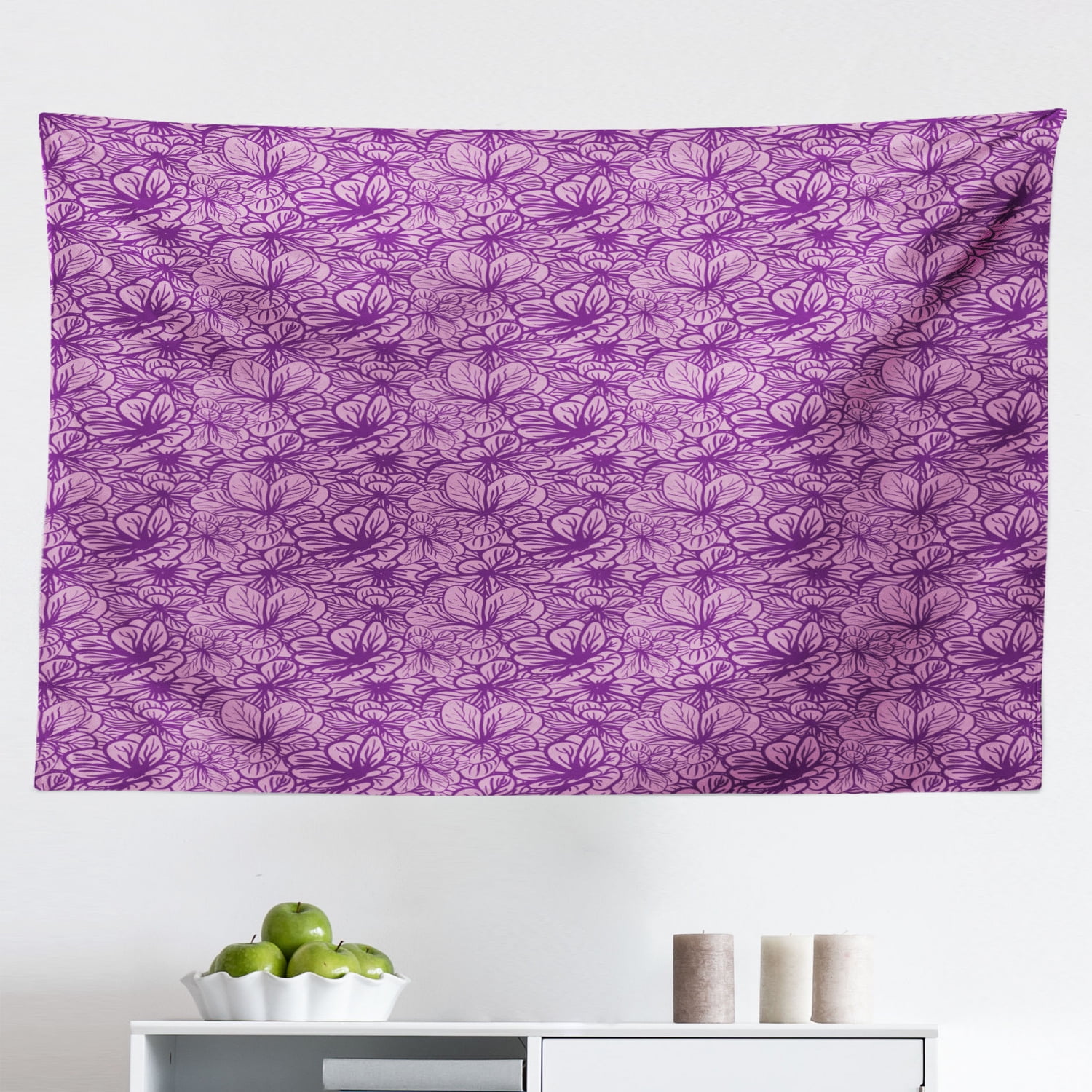 Polka Dots Tapestry, Monochrome Simple Abstract Rhythmic Circles Picnic ...