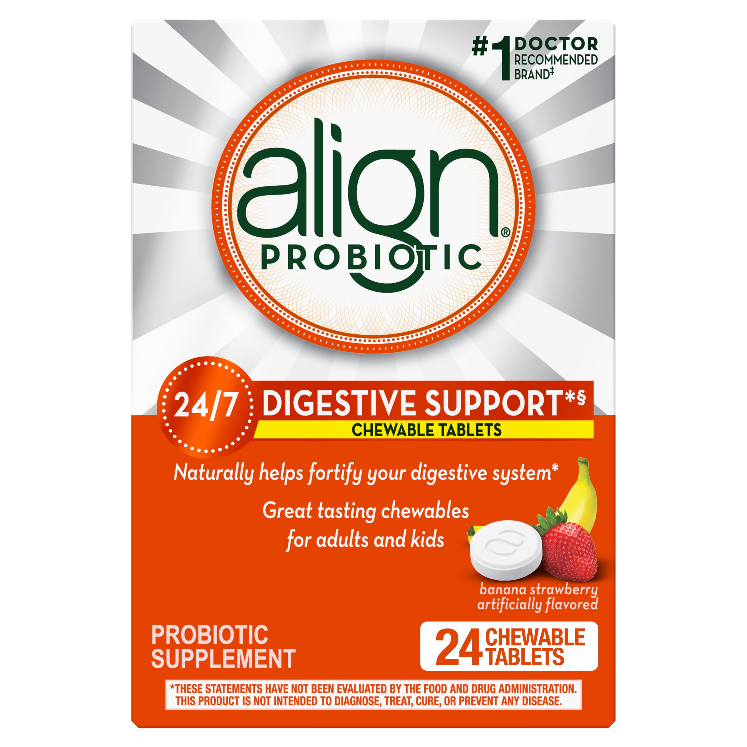 Align Probiotic, Chewable Probiotic Tablets, 24 Tablets - Walmart.com